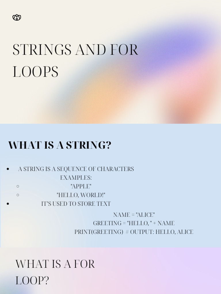 Strings and For Loops PDF | PDF