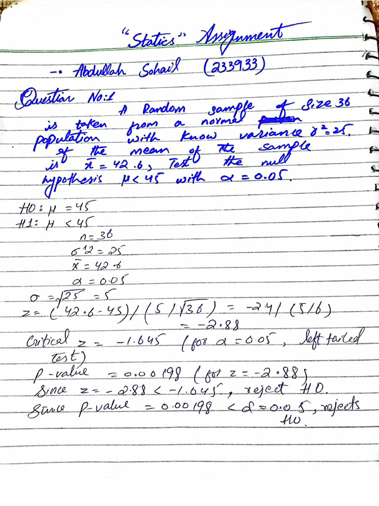 Abdullah Sohail Under The Roll No 233933 | PDF