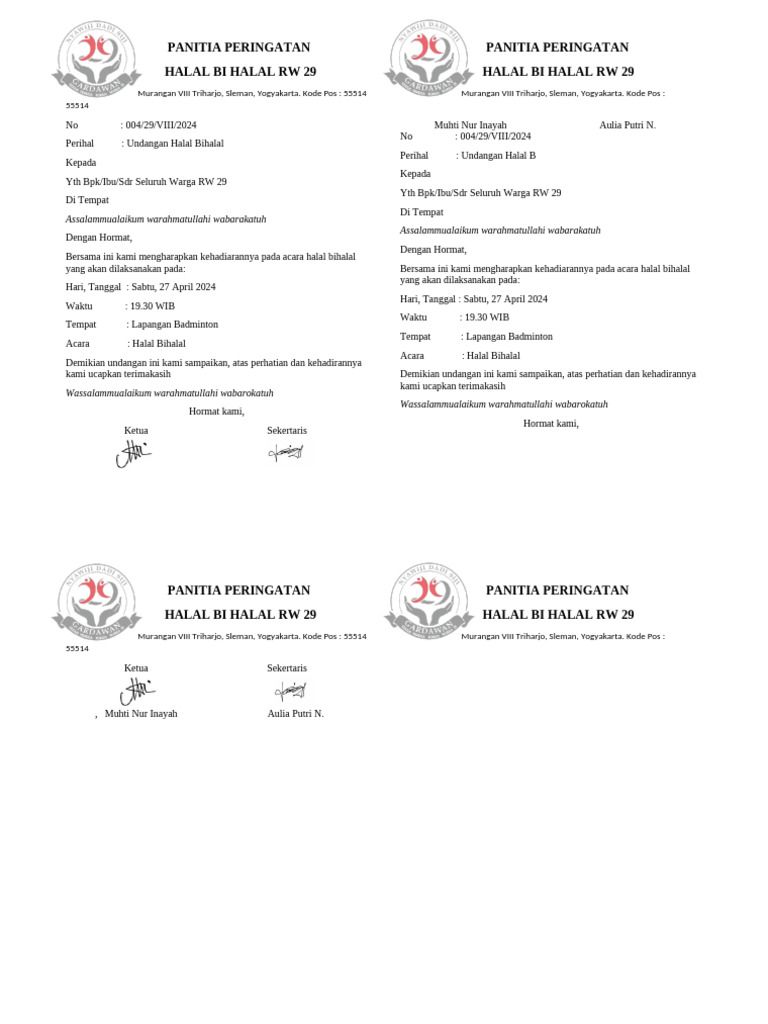 Undangan Syawalan 2023 | PDF