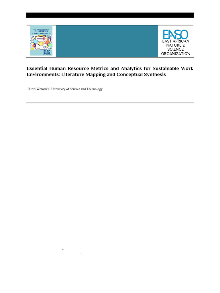 Essential Human Resource Metrics and Analytics For Sustainable Work ...