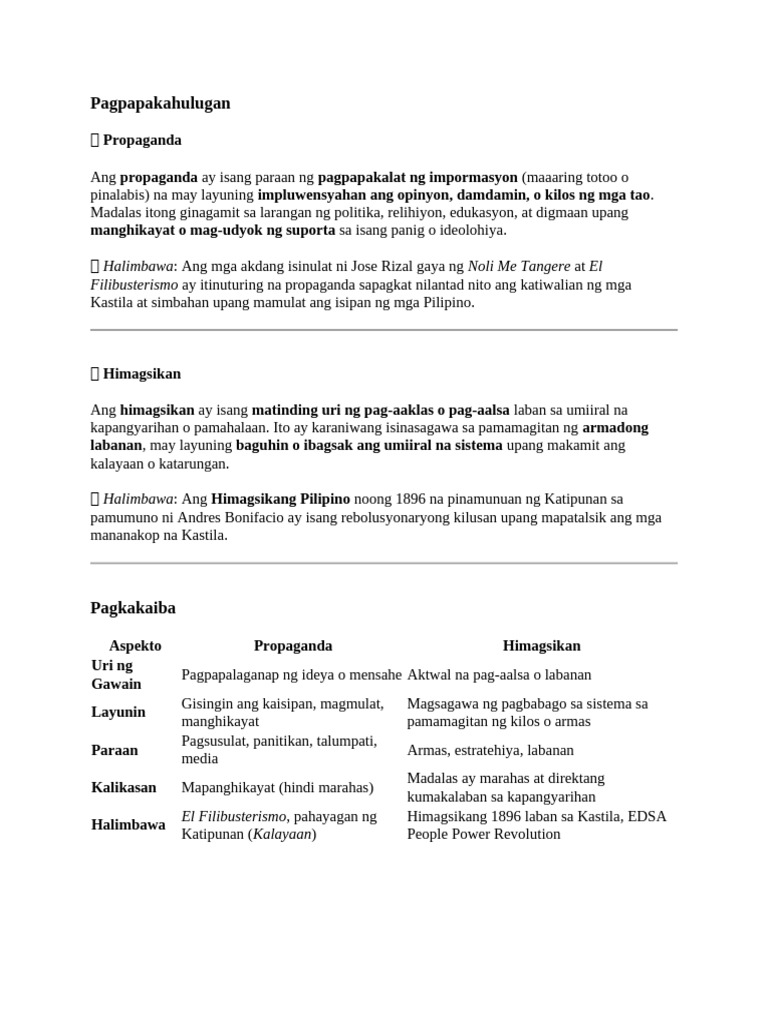 Propaganda at Himagsikan | PDF