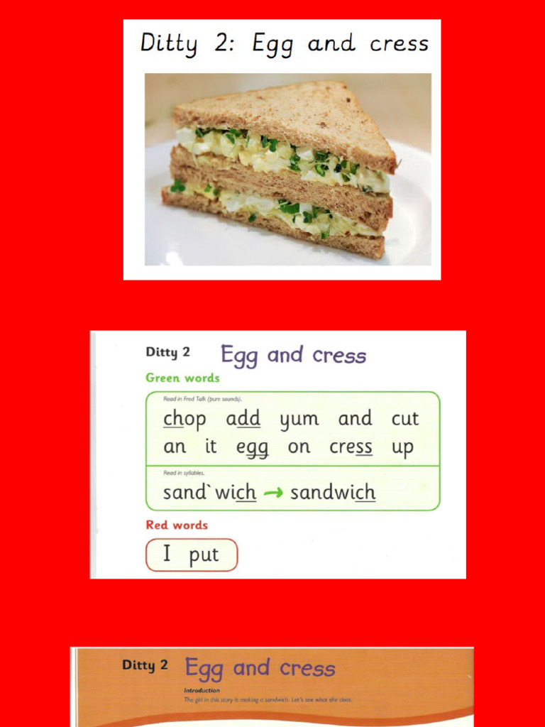 Red Ditty Book Egg and Cress | PDF