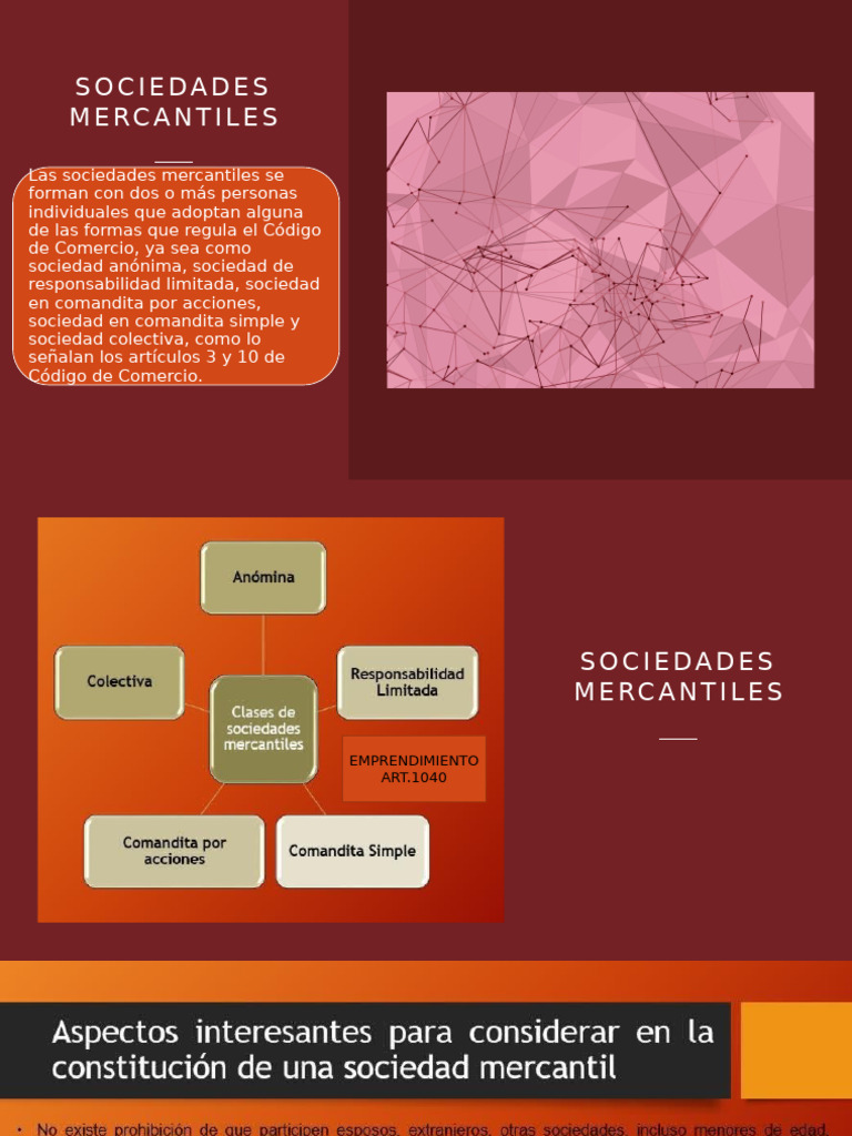 Presentacion Sociedades Mercantiles | PDF | Sociedad de responsabilidad limitada | Business