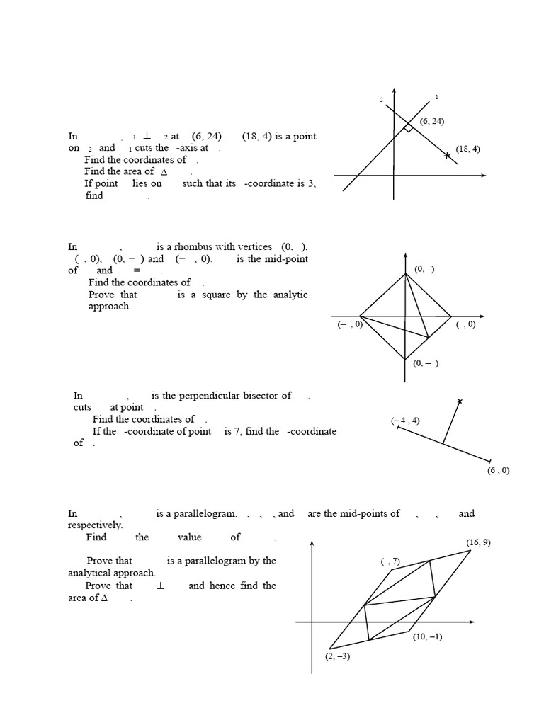 Coordinate Geometry Past Paper Questions | PDF | Cartesian Coordinate ...