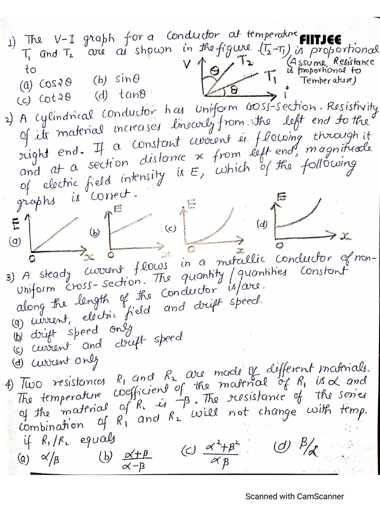 Current Electricity Test | PDF