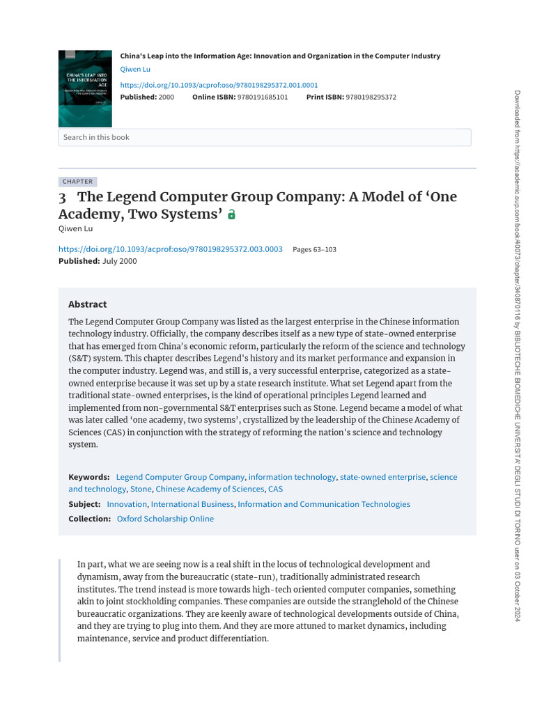 3 The Legend Computer Group Company, A Model of One | PDF | Word ...