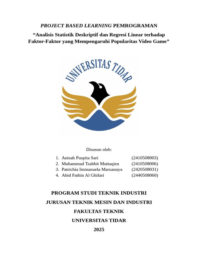 Project Based Learning Pemrograman Kelompok 4 | PDF