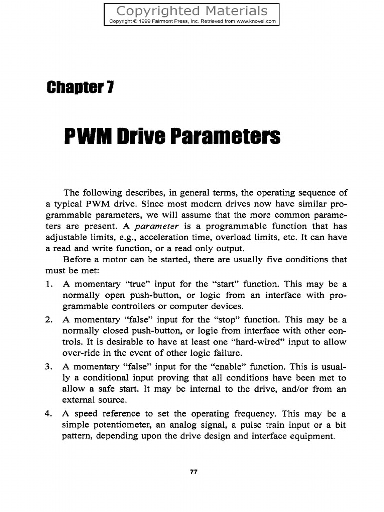 PWM Drive Operation and Parameters Guide | PDF | Electric Motor | Power ...