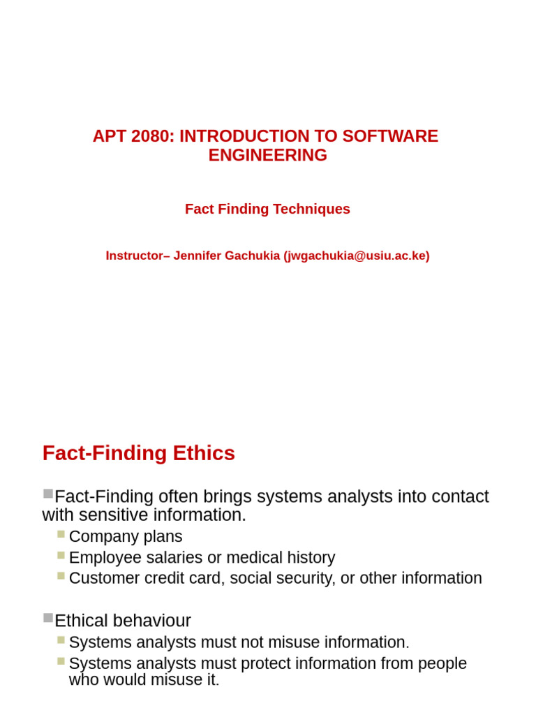 Fact Finding Techniques | PDF | Interview | Questionnaire