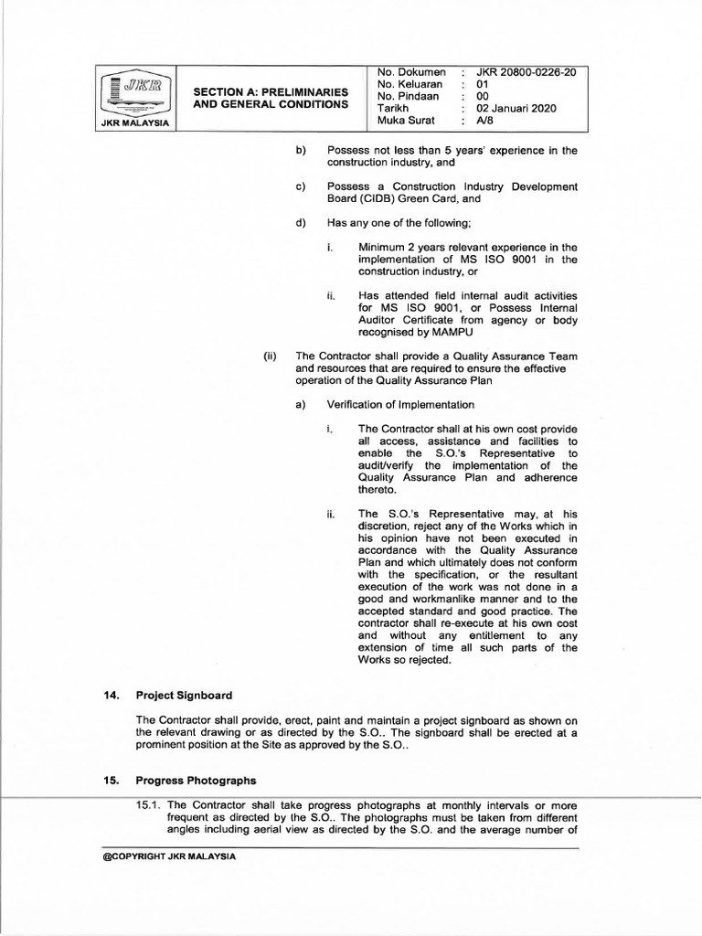 21 - Standard Specifications For Building Works 2020 - Section A, B, C ...