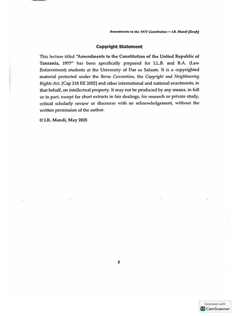 Constitution Amendment in Tanzania | PDF