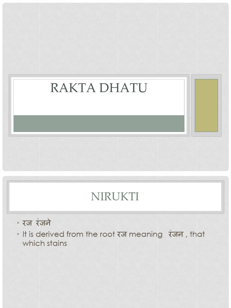 Rakta Dhatu | PDF