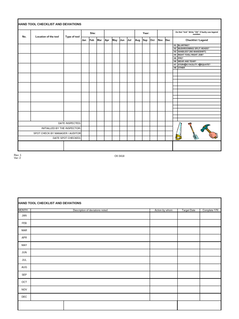 CK0418 - Hand Tool Register | PDF