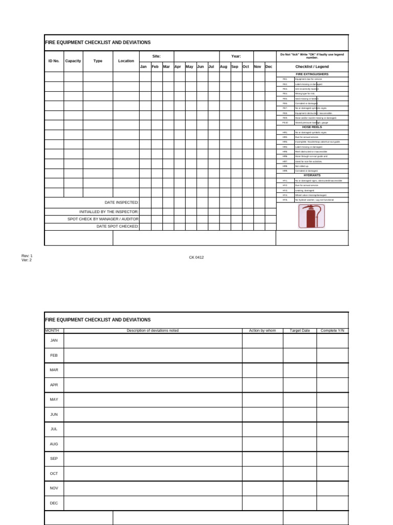 CK0412 - Fire Equipment Register | PDF | Hydraulics