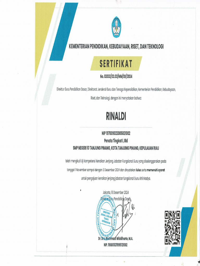 Sertifikat Rinaldi, SPD | PDF