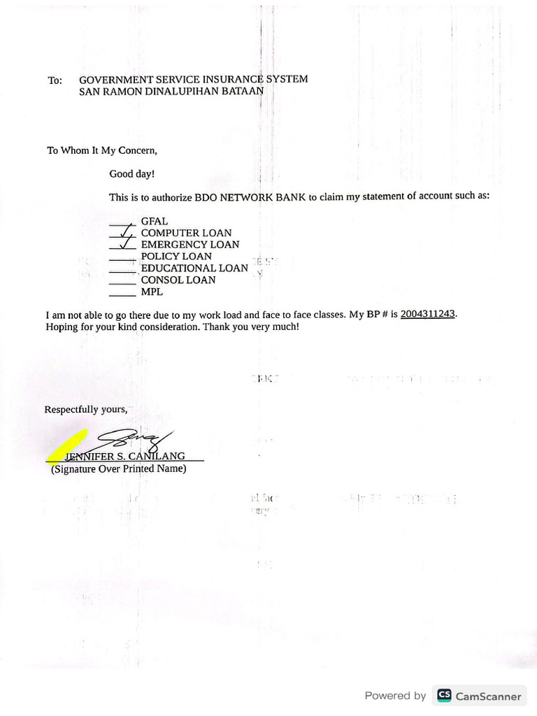 Request of Soa 11092022 | PDF