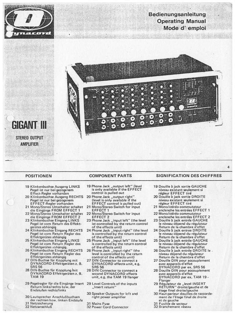 Dynacord Gigant IIISM | PDF