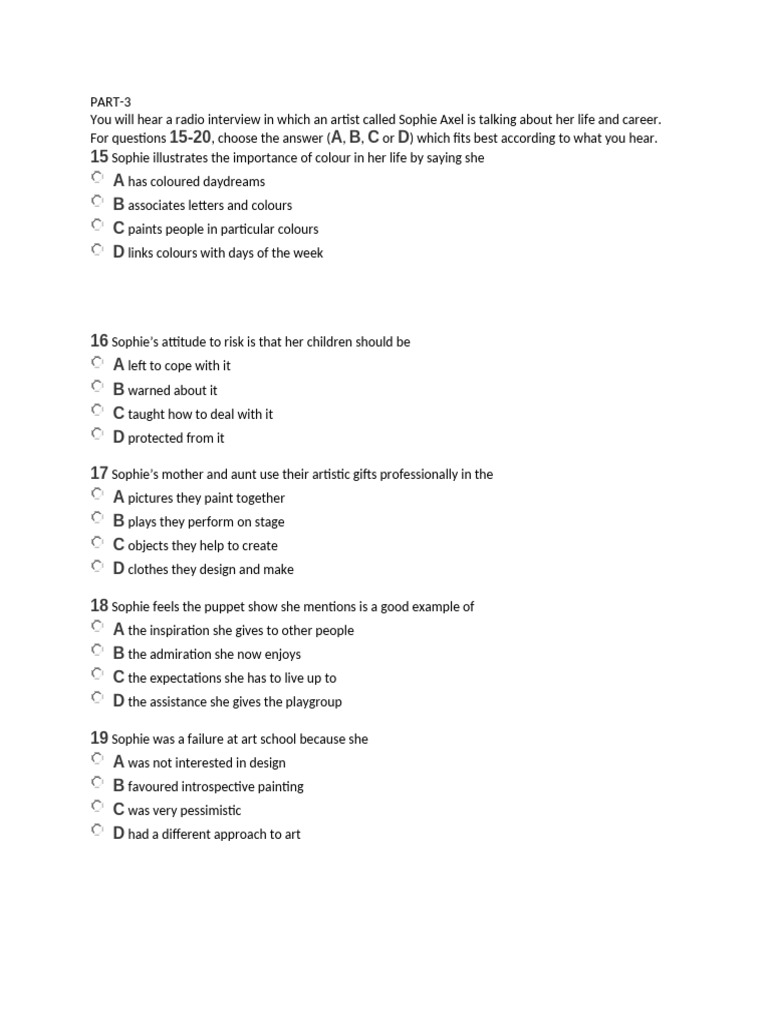 Sophie S Artistic Insights And Career Pdf