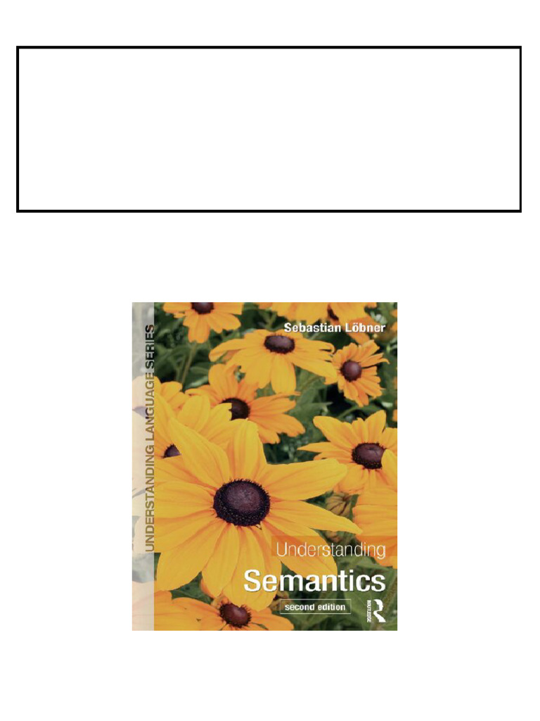 Understanding Semantics Second Edition Sebastian Löbner Pdf Download Pdf Semantics Question