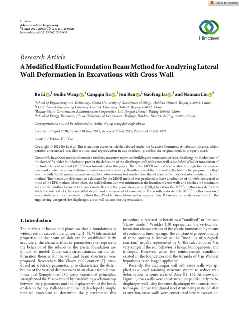 Advances in Civil Engineering - 2021 - Li - A Modified Elastic ...