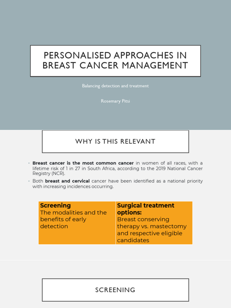 Personalised Approaches in Breast Cancer Management | PDF | Mastectomy ...