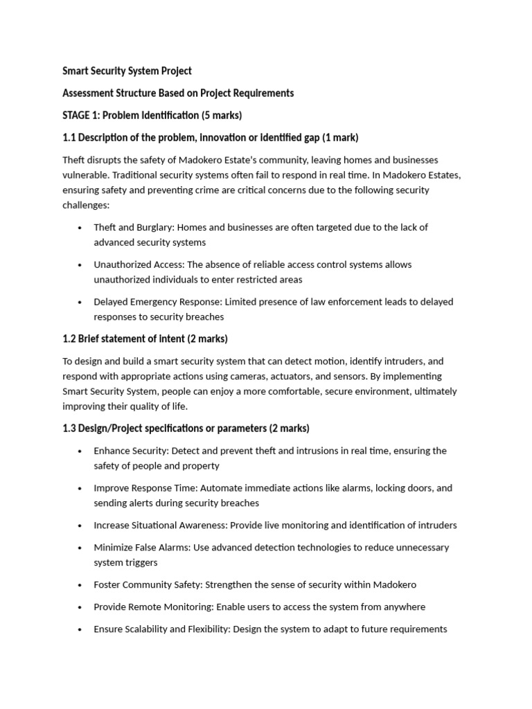 Smart Security System Project | PDF | Security Alarm | Computer Security