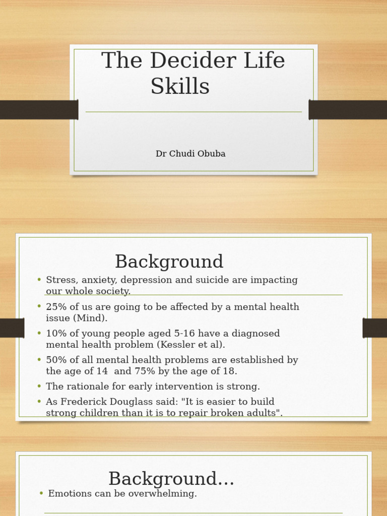 Decider Skills Presentation - DR Chudi | PDF | Mental Health ...