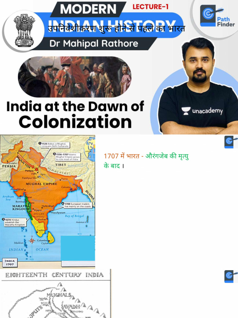 L1 Modern History India at The Dawn of Colonization Later Mughals | PDF