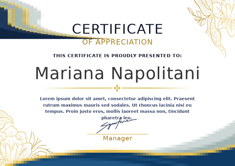 Blue and White Simple Modern Certificate of Appreciation | PDF
