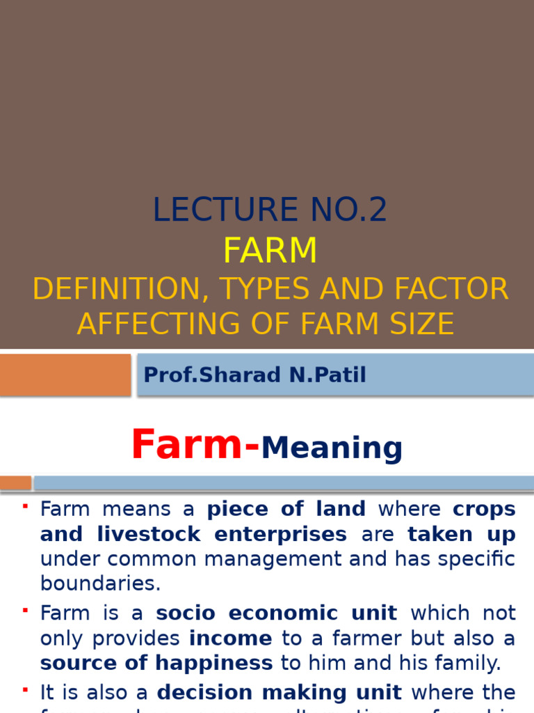 Characteristics and Types of Farms | PDF | Farms | Agriculture