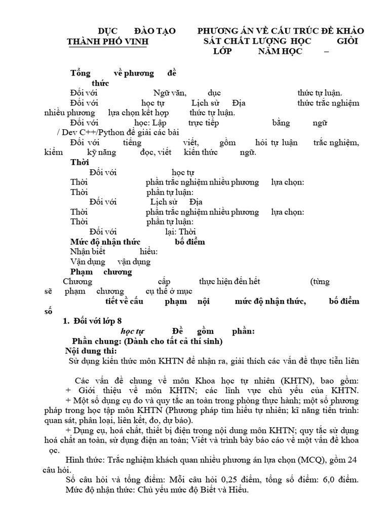 07.02.2025 CV 115 PGD Phương Án Về Cấu Trúc Đề Khảo Sát Chất Lượng Học Sinh Giỏi 6,7,8 Năm Học ...