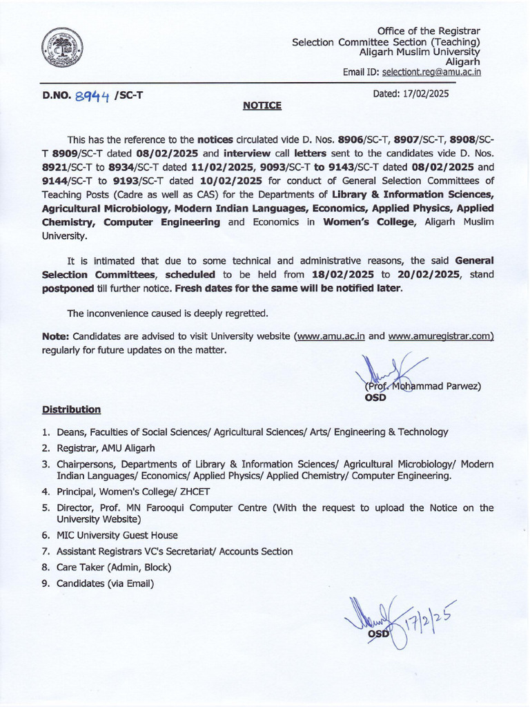 Notice Postponement of GSC 18 To 20 Feb 2025 | PDF