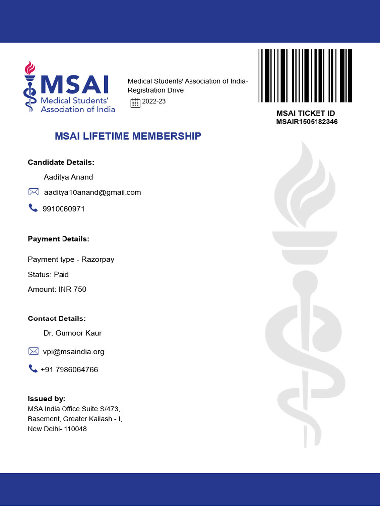 MSAI Ticket | PDF