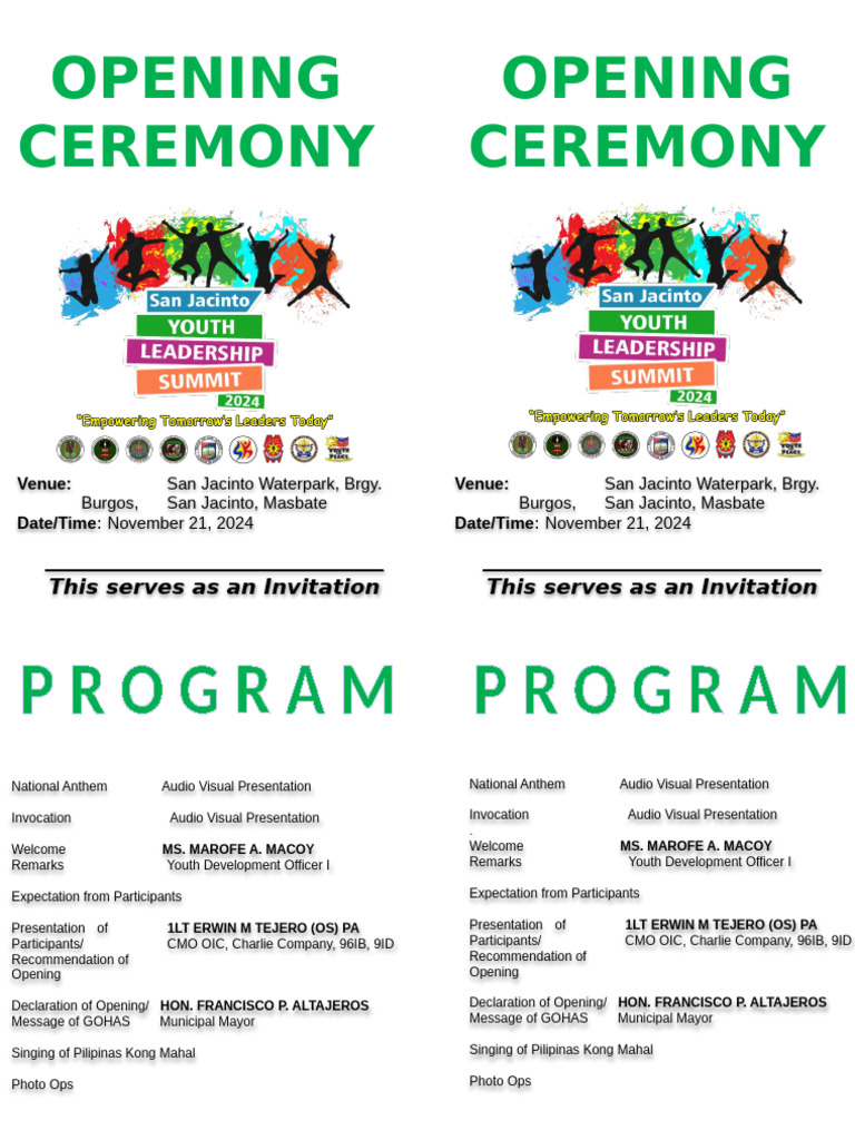 Programme Closing and Opening | PDF