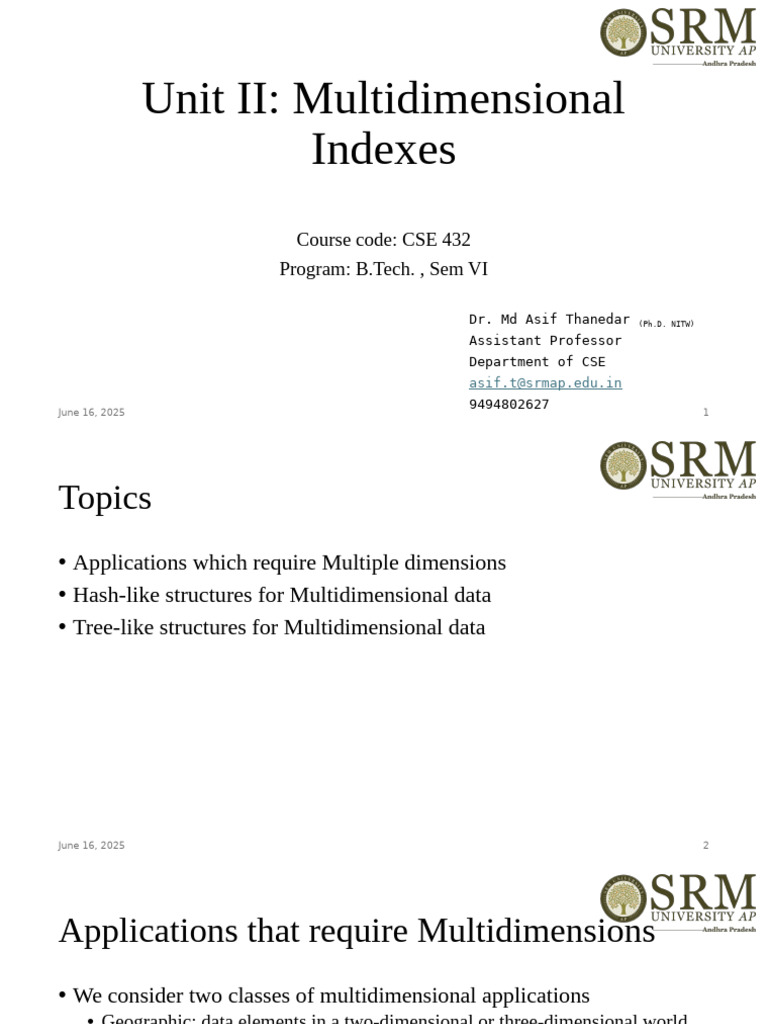 Multidimensional Indexes Overview | PDF | Database Index | Computer Data