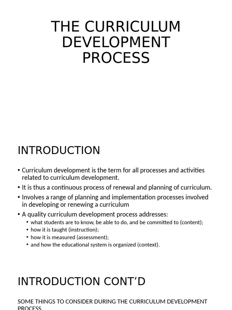 The Curriculum Development Process | PDF | Curriculum | Educational Assessment