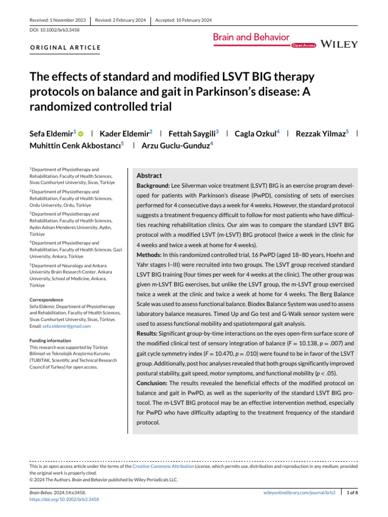 LSVT Big Balance and Gait Parkinson | PDF | Physical Therapy | Diseases ...