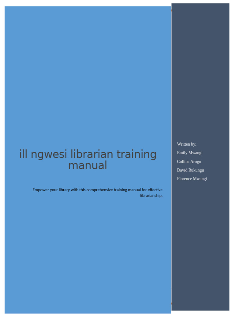 Training Manual Edited (Final) | PDF | Libraries | Emergency