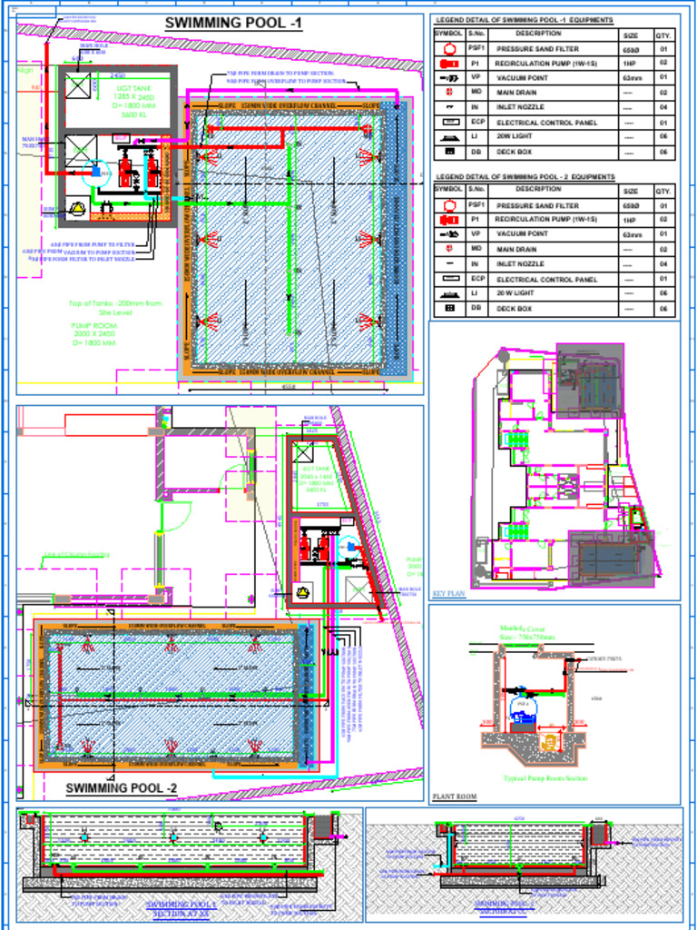 Swimming Pool Drawings | PDF | Pump | Gases