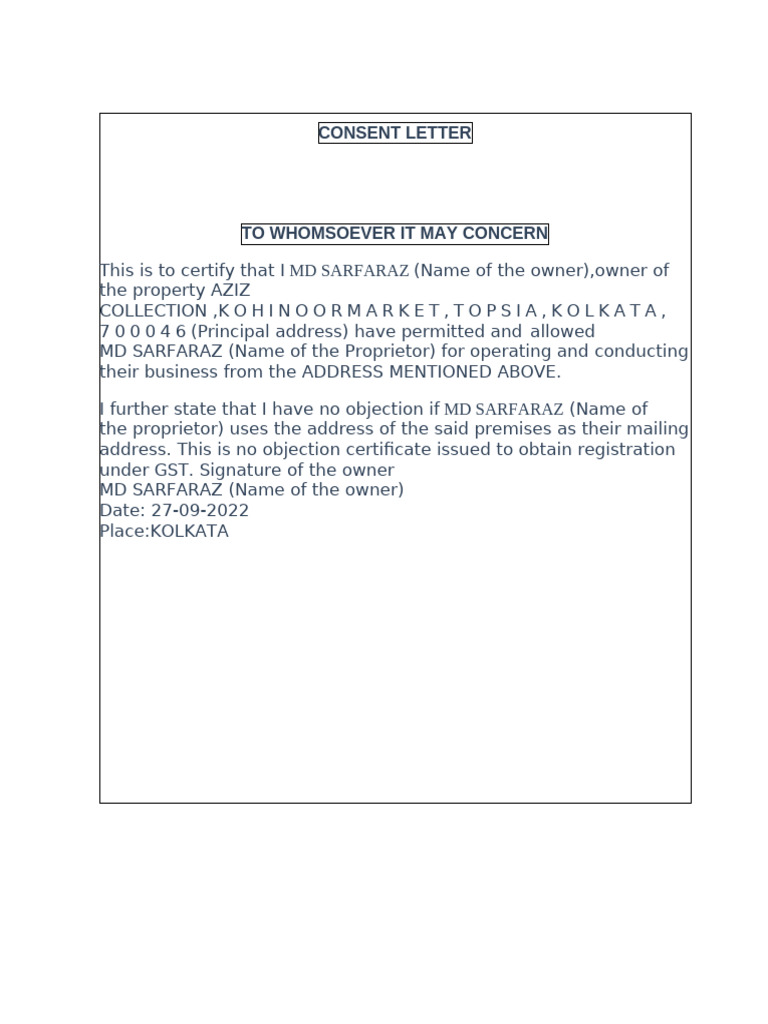 Consent Letter | PDF
