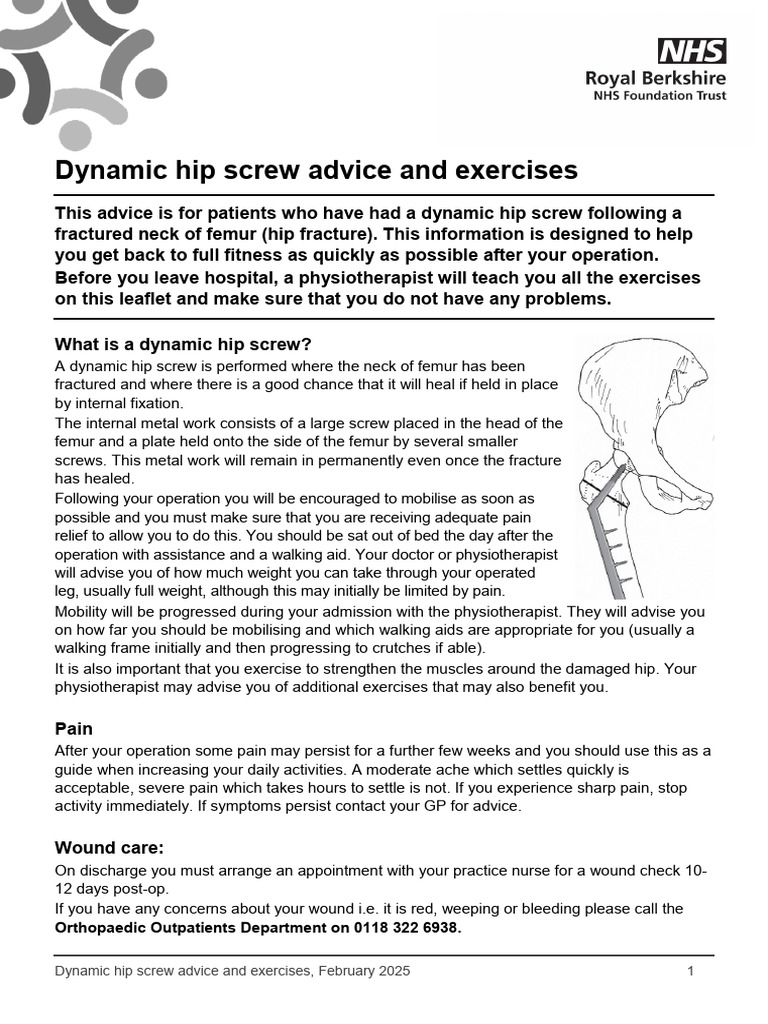 Dynamic Hip Screw Recovery Guide | PDF | Hip | Musculoskeletal System