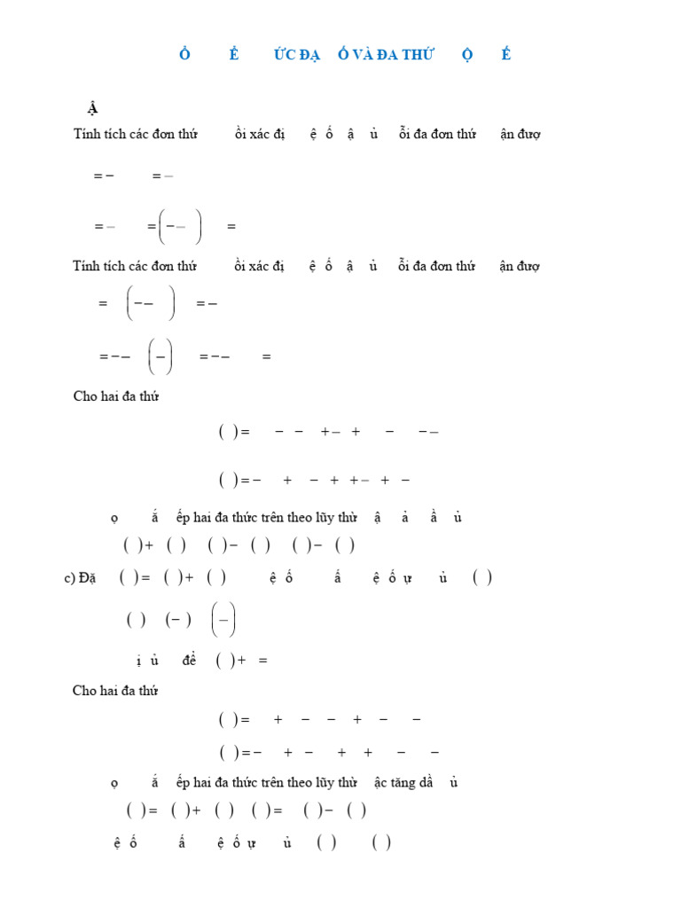 Buoi 7 Bieu Thuc Dai So - Da Thuc 1 Bien | PDF