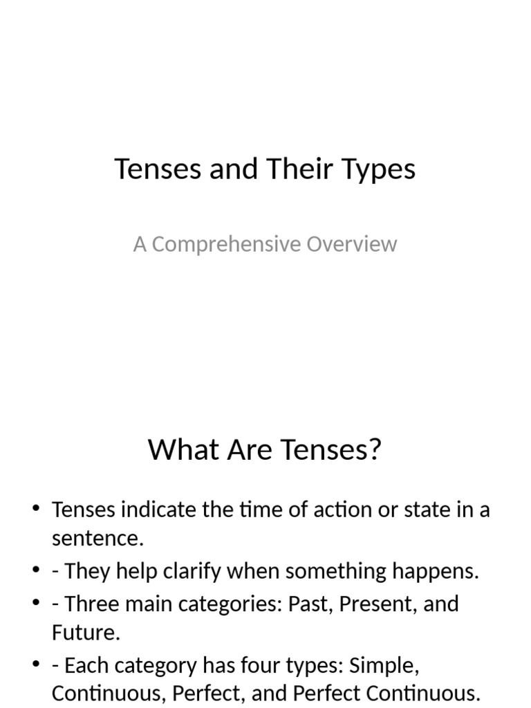 Detailed Tenses and Types Presentation | PDF