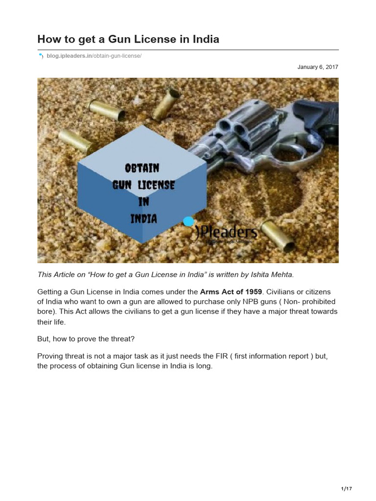 How To Get A Gun License in India | PDF | License | Firearms
