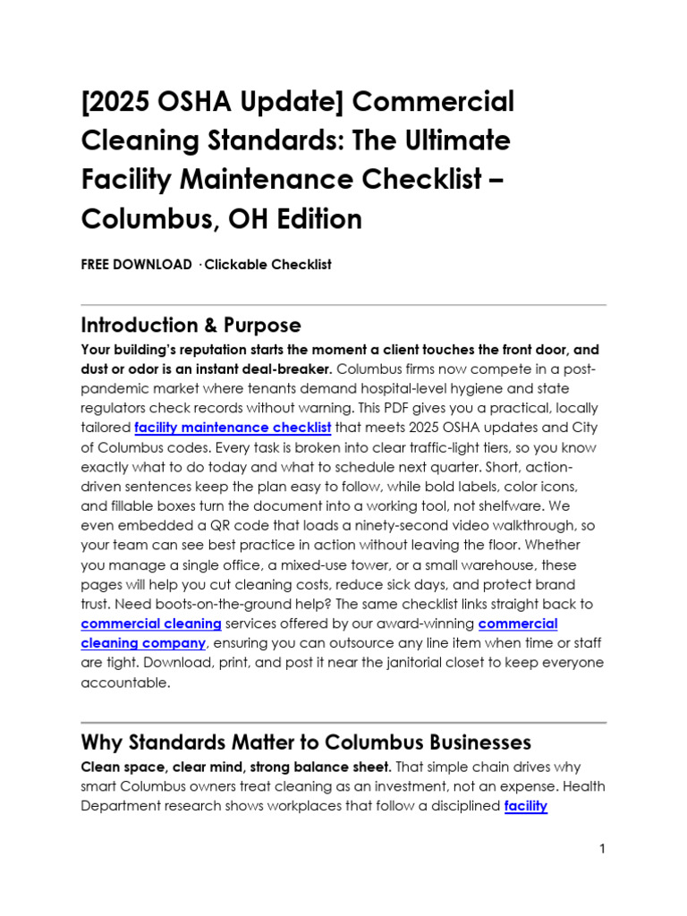 (2025 OSHA Update) Commercial Cleaning Standards: The Ultimate Facility ...