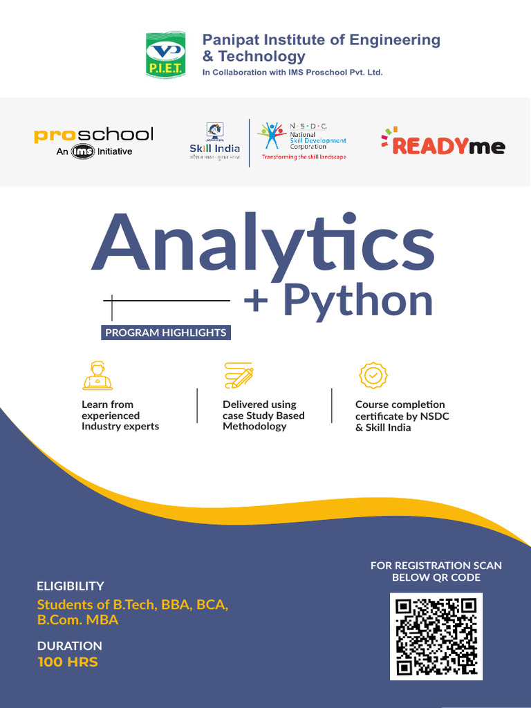 Analytics + Python Brochure | PDF | Sql | Data Analysis