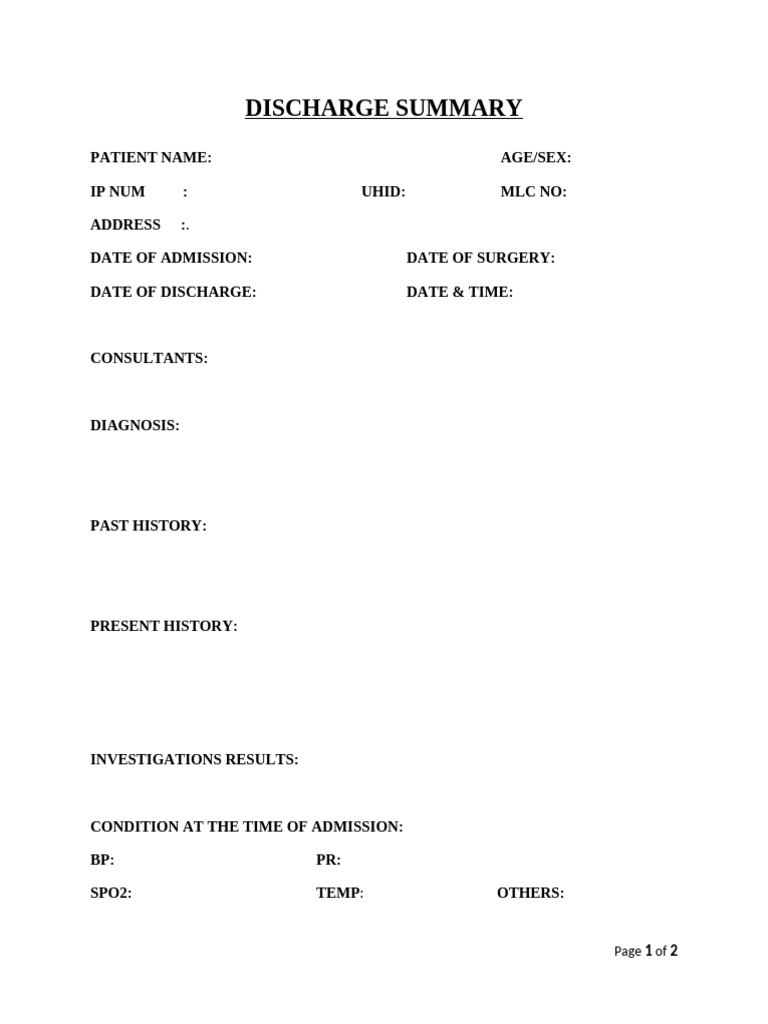 Discharge Summary Sample-3 | PDF