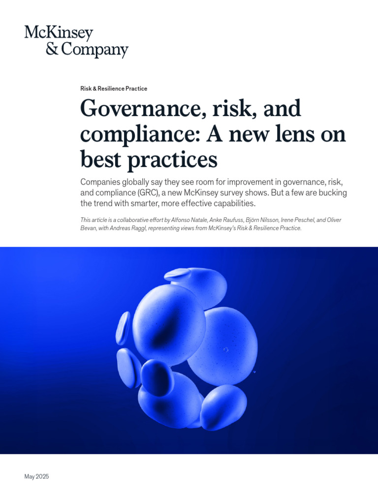 Mckinsey Best Practices | PDF | Governance | Regulatory Compliance