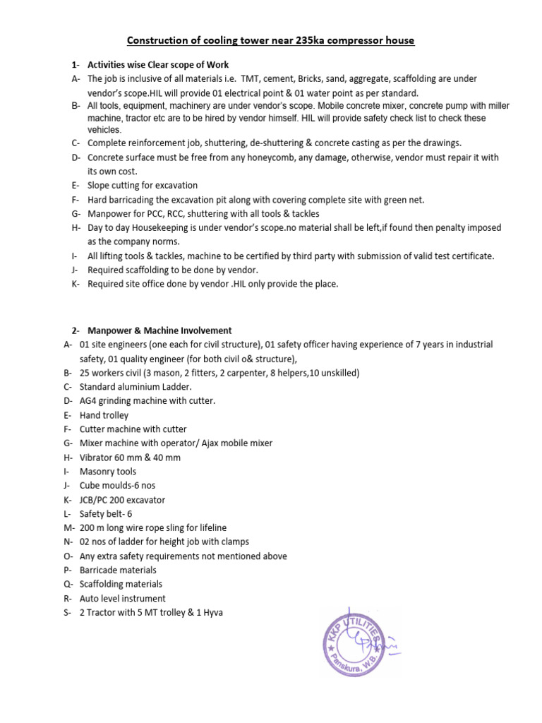 Cooling Tower Construction Scope and Safety | PDF | Concrete | Building ...