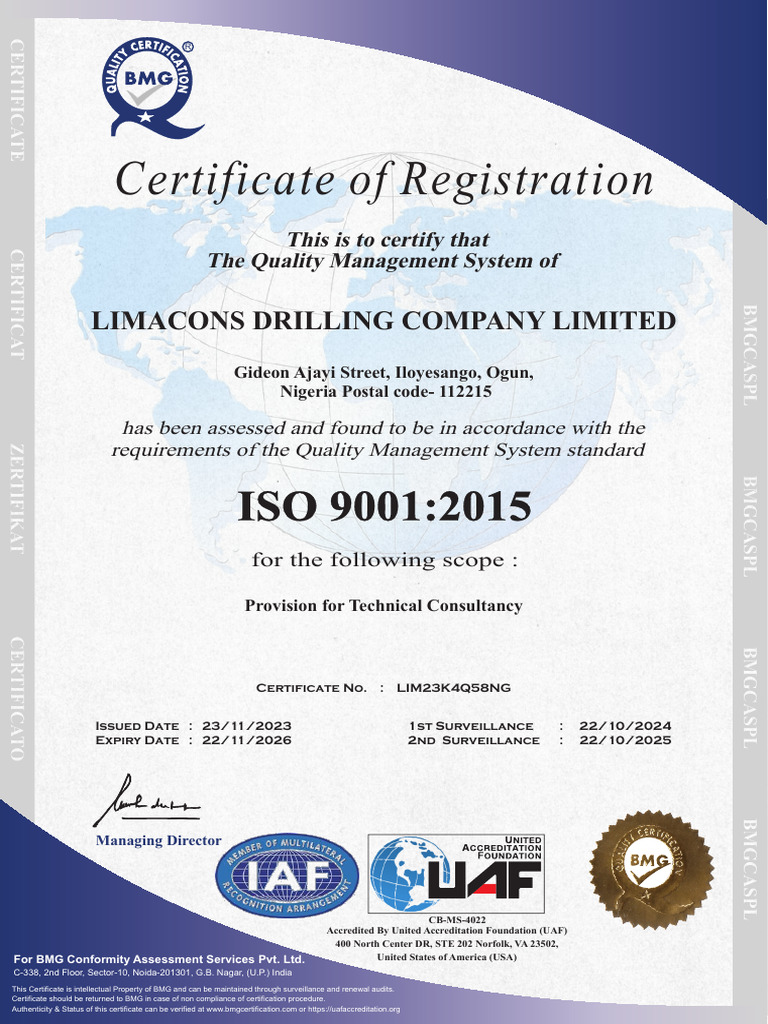 Limacons Drilling Company Limited Final | PDF